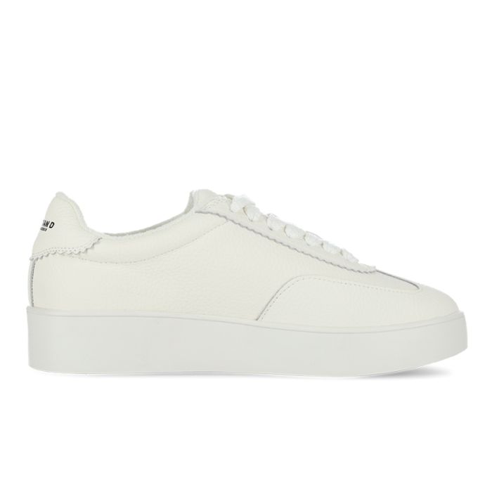 Jonathan D Mens Court Sneaker Genuine Leather White | John Craig