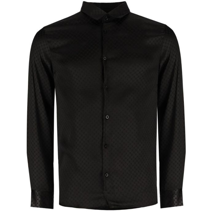 Muratti Jaquard Shirt Mens Black|John Craig