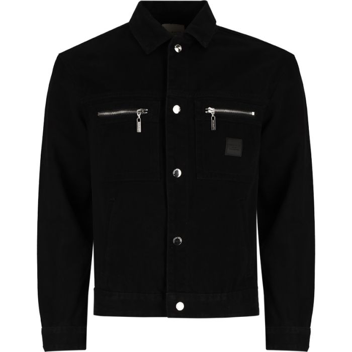 Muratti Front Zip Denim Jacket Mens Black|John Craig
